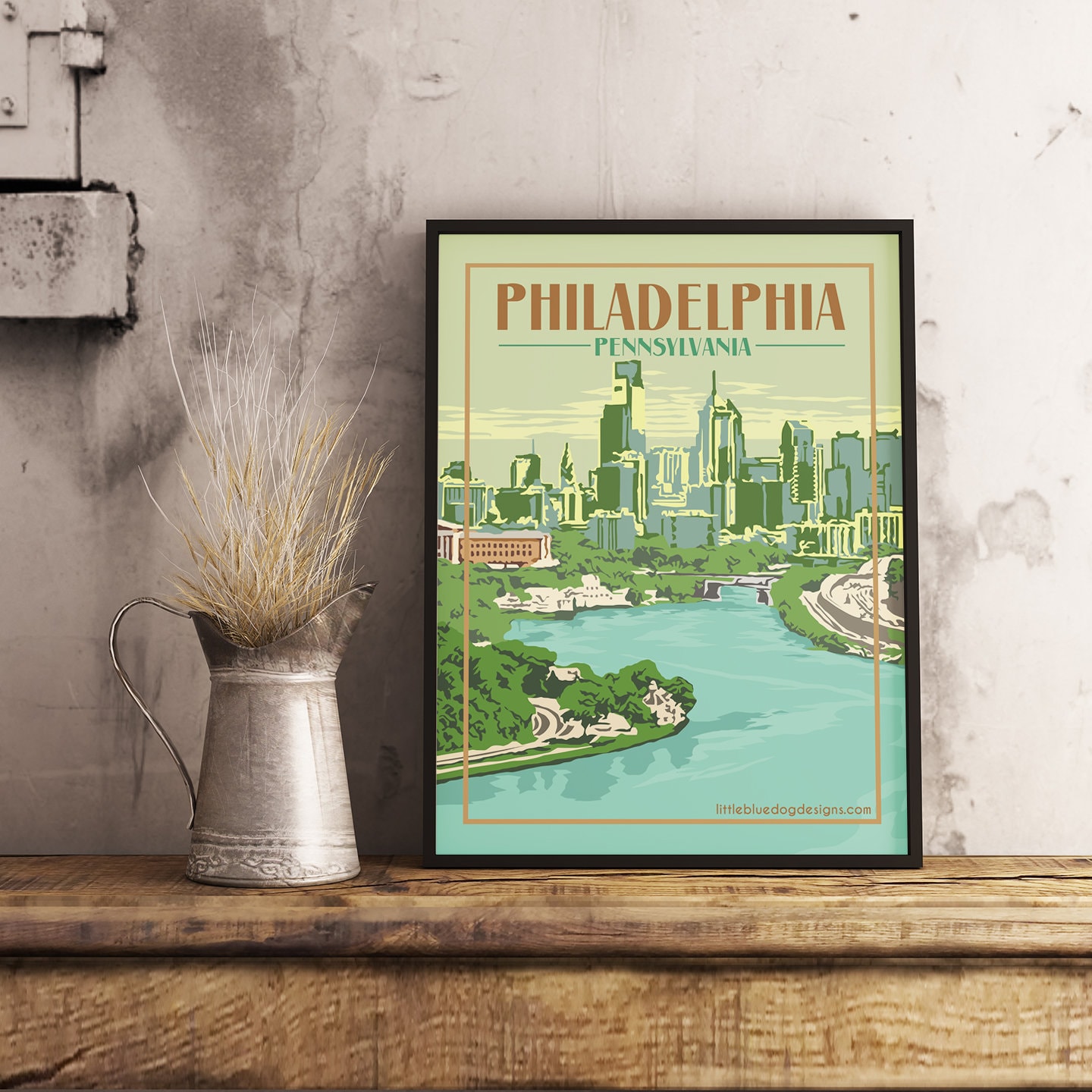 Philadelphia PA Vintage Travel Poster - Etsy
