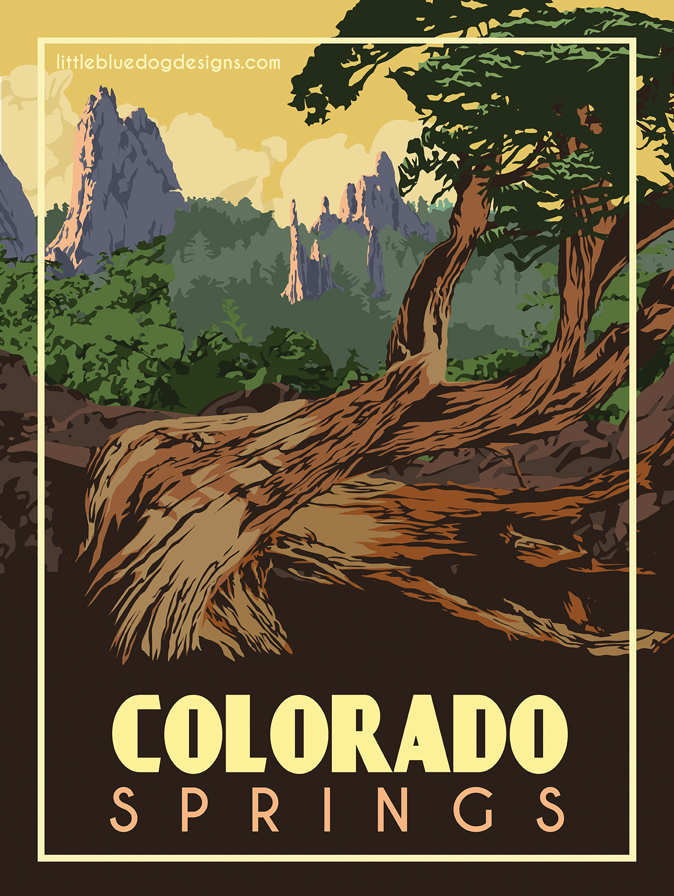 Colorado Springs - Vintage Travel Poster - Etsy