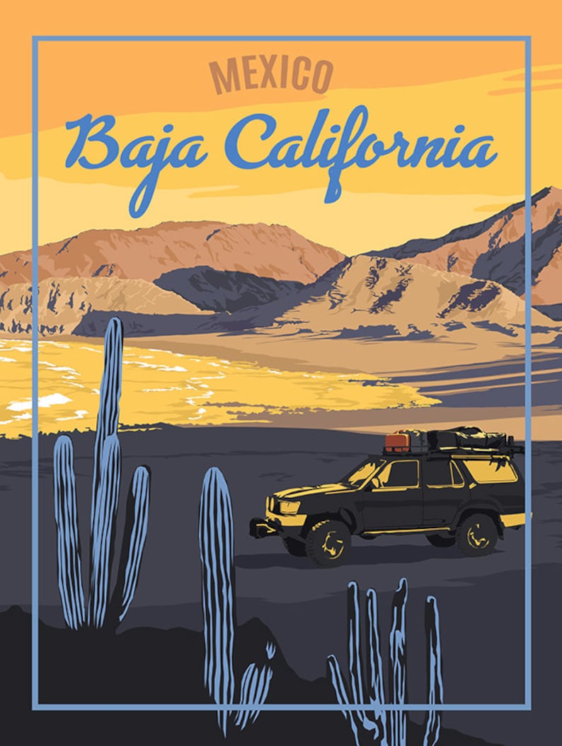 Baja California Mexico Vintage Travel Poster - Etsy