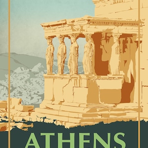 Athens Greece - Vintage Travel Poster - Etsy