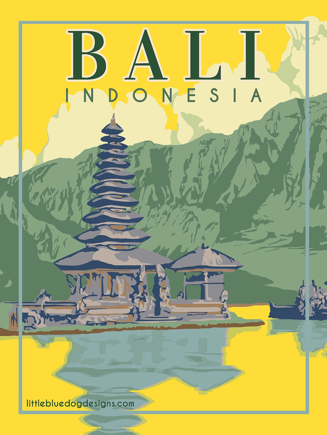 Bali Indonesia Vintage Travel Poster | Etsy