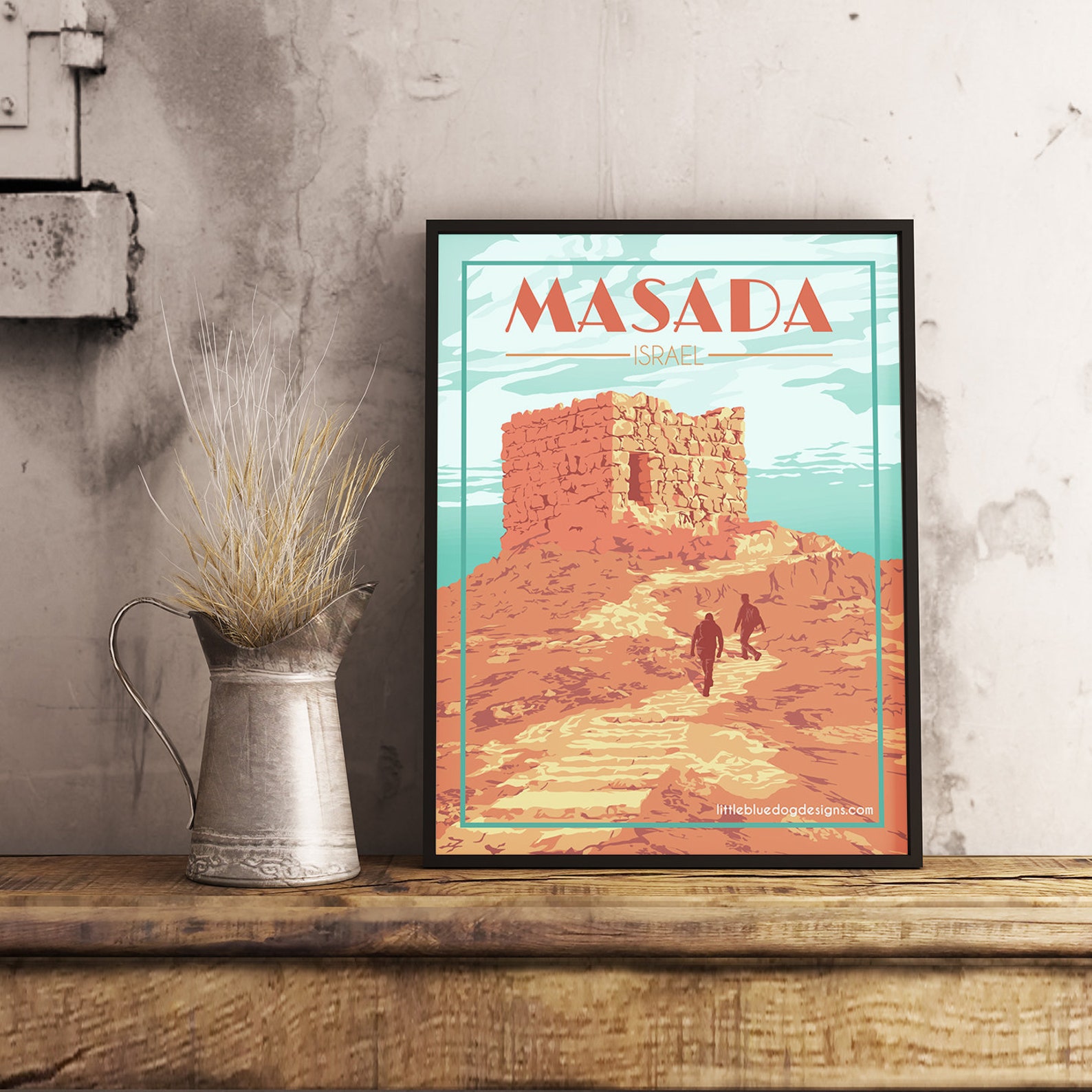 Masada Israel - Vintage Travel Poster - Etsy
