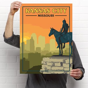 Kansas City MO - Vintage Travel Poster - Etsy