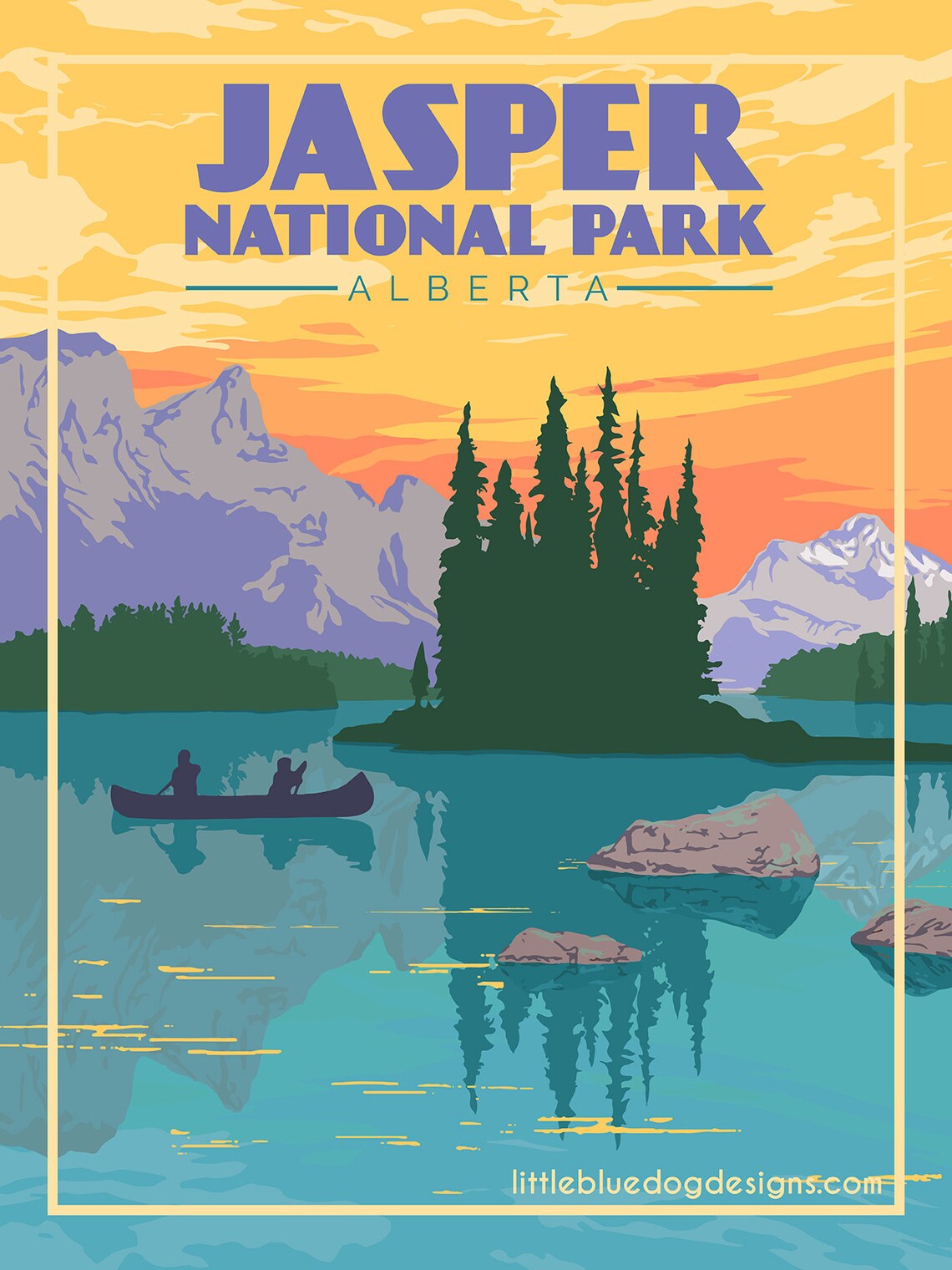 Jasper National Park Alberta - Vintage Travel Poster - Etsy