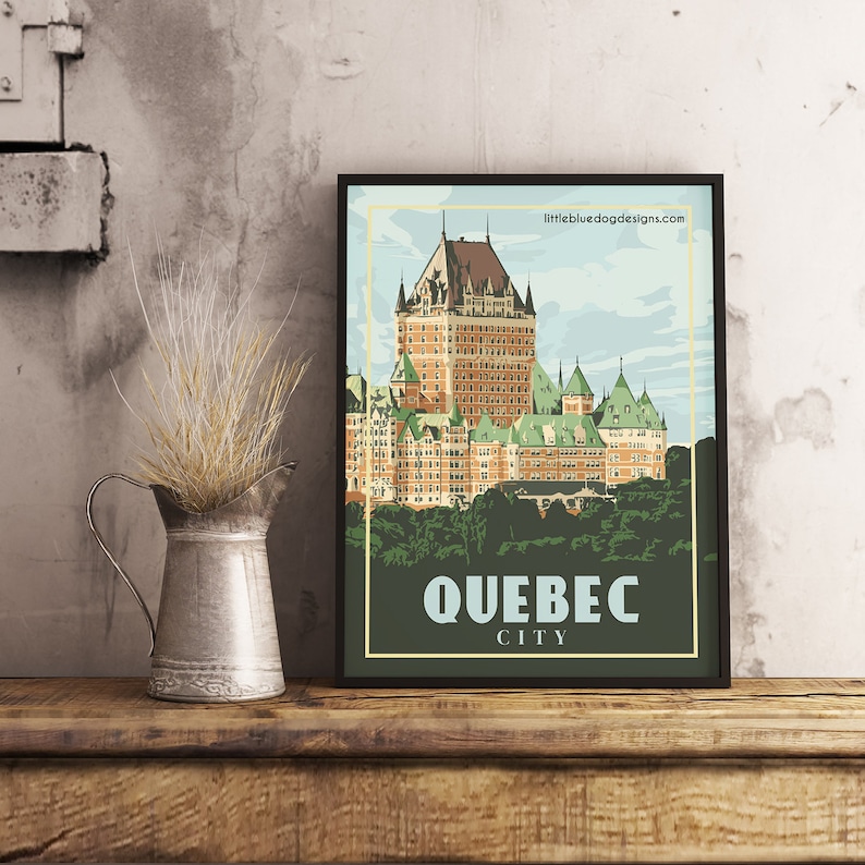 Quebec City - Vintage Travel Poster - Etsy