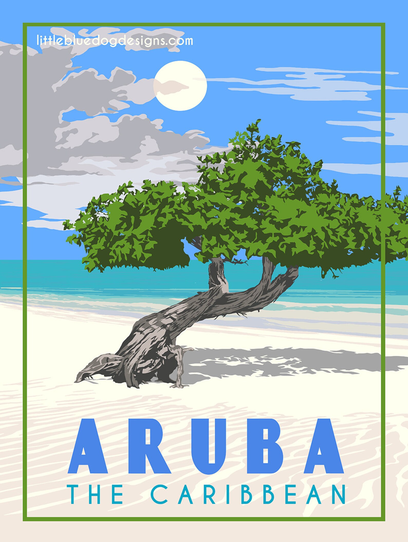 Aruba the Caribbean Vintage Travel Poster - Etsy
