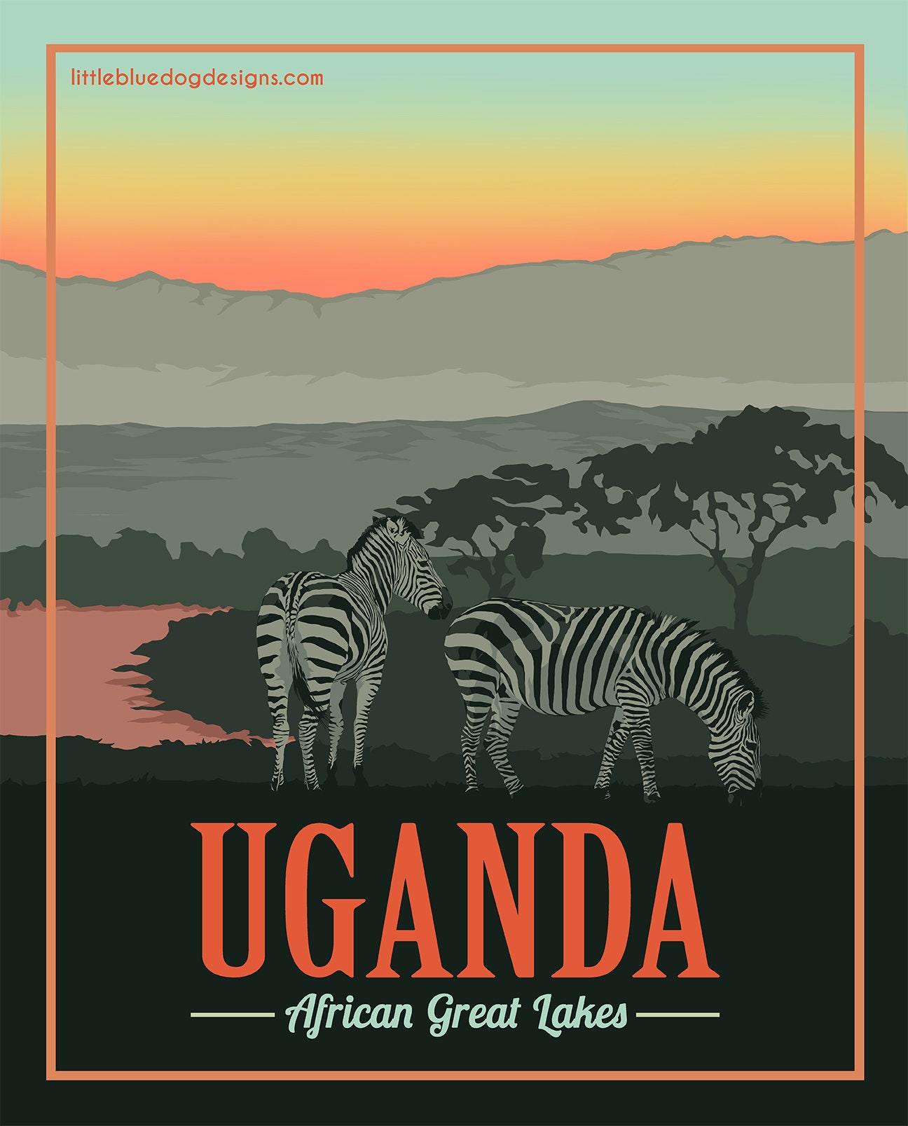 Uganda - Vintage Travel Poster - Etsy Canada
