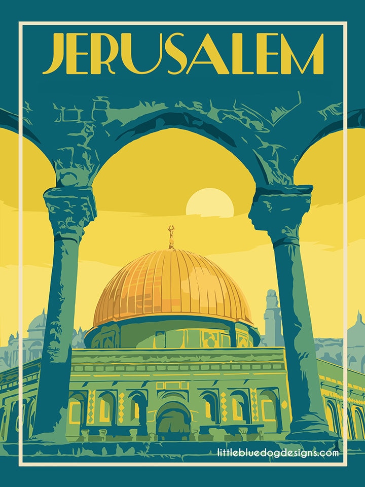 Jerusalem Vintage Travel Poster - Etsy