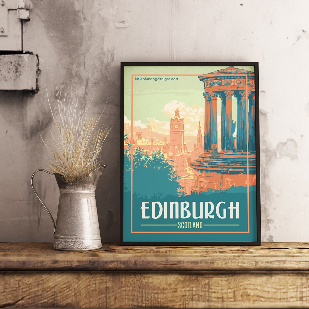 Edinburgh Scotland - Vintage Travel Poster - Etsy