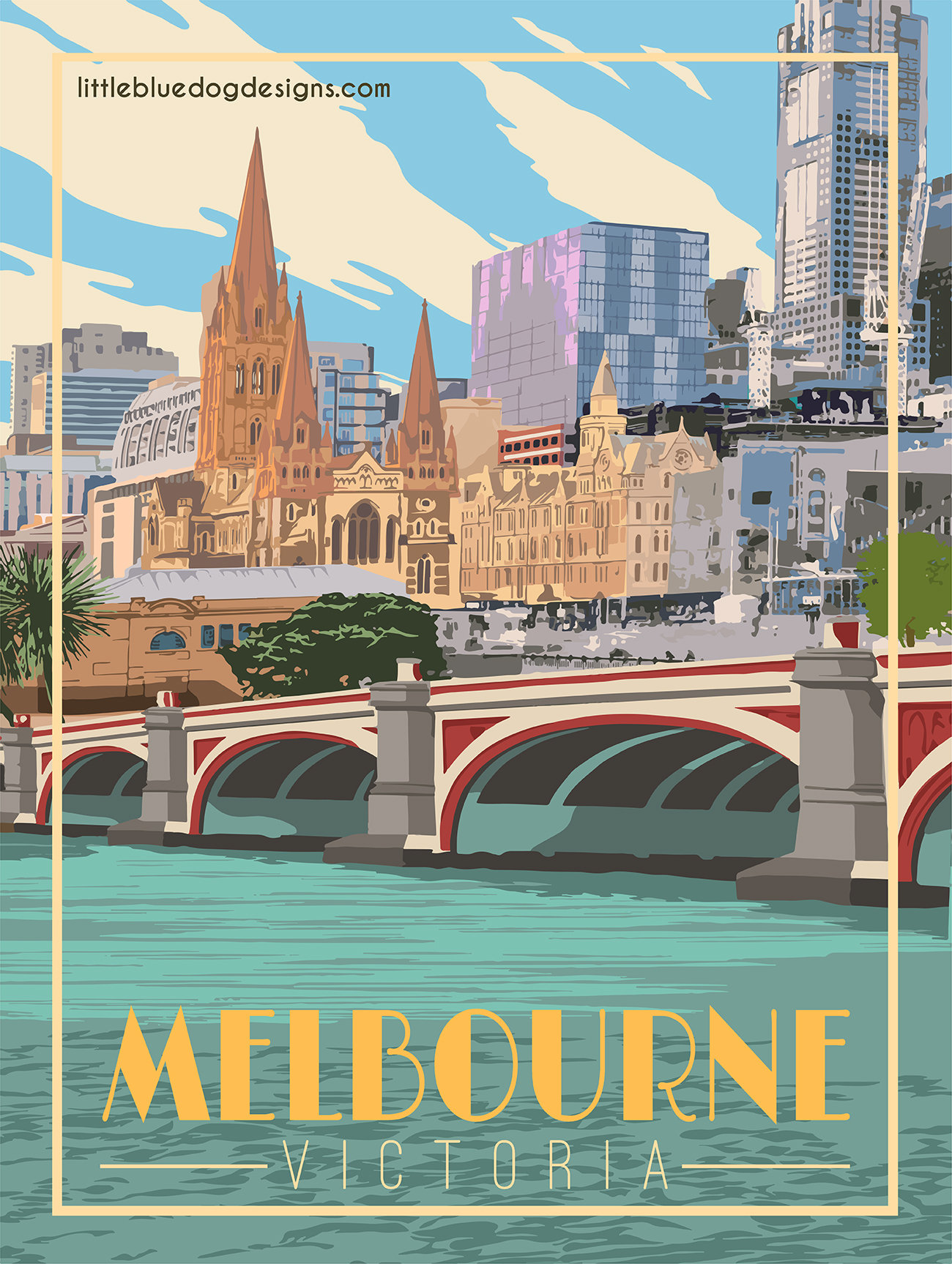 Melbourne Australia - Vintage Travel Poster - Etsy