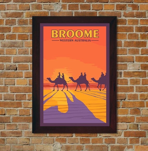 Broome Western Australia Vintage Travel Poster | Etsy