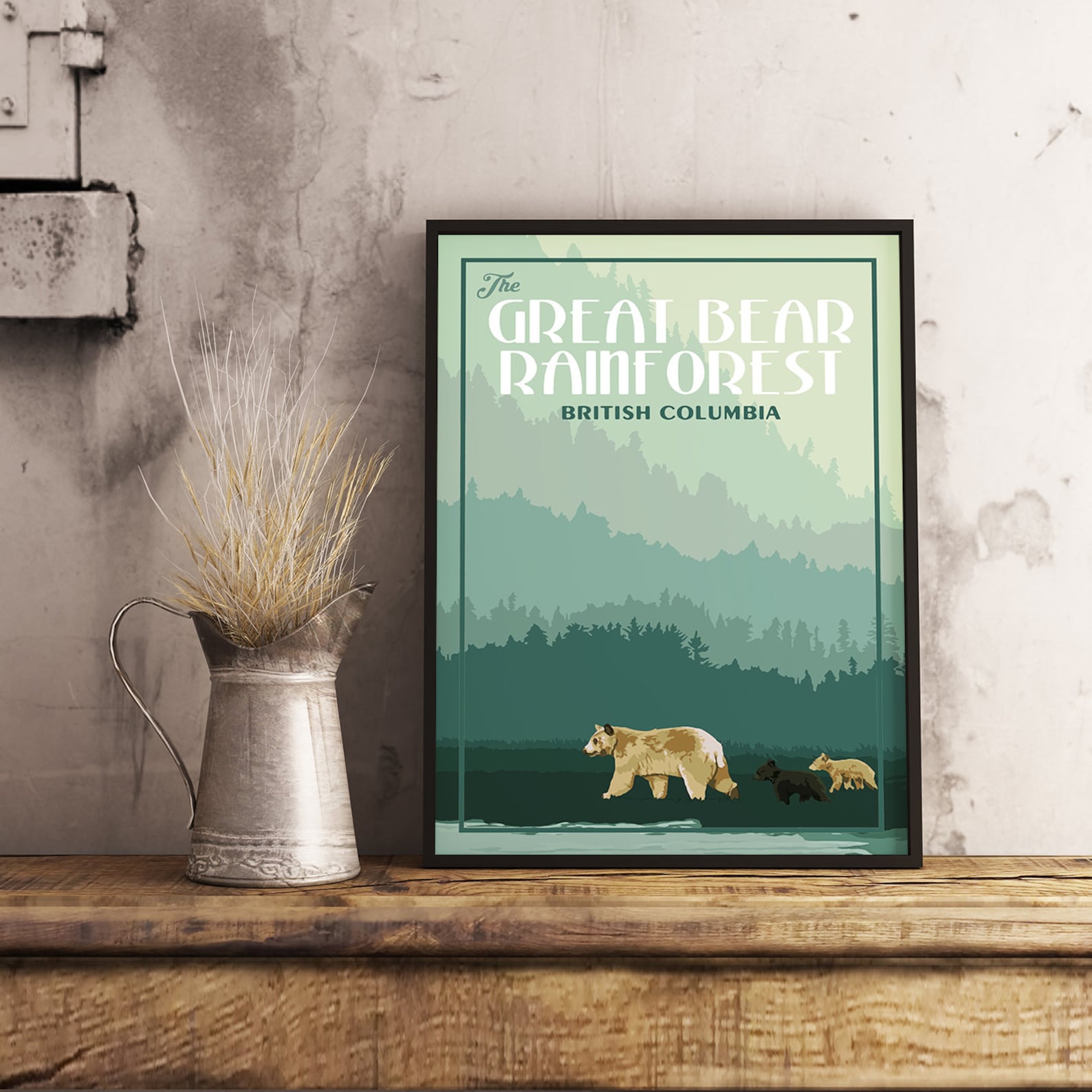 Great Bear Rainforest BC - Vintage Travel Poster - Etsy Canada
