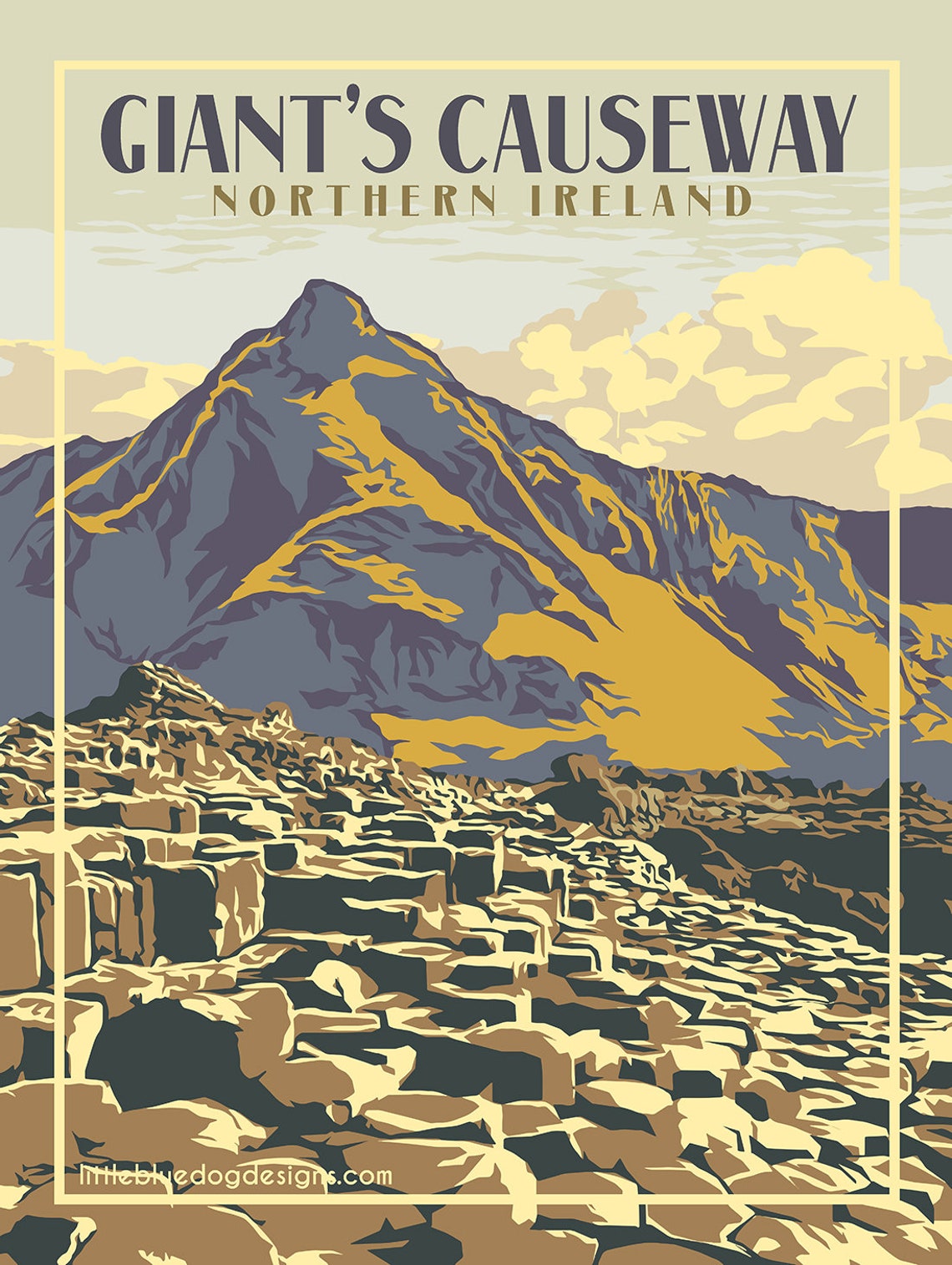 Giant's Causeway Northern Ireland Vintage Travel Poster - Etsy