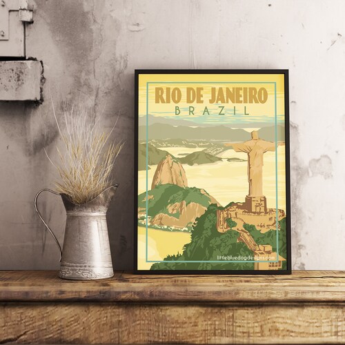 Brazil Print: Vintage South American Travel Poster - Etsy