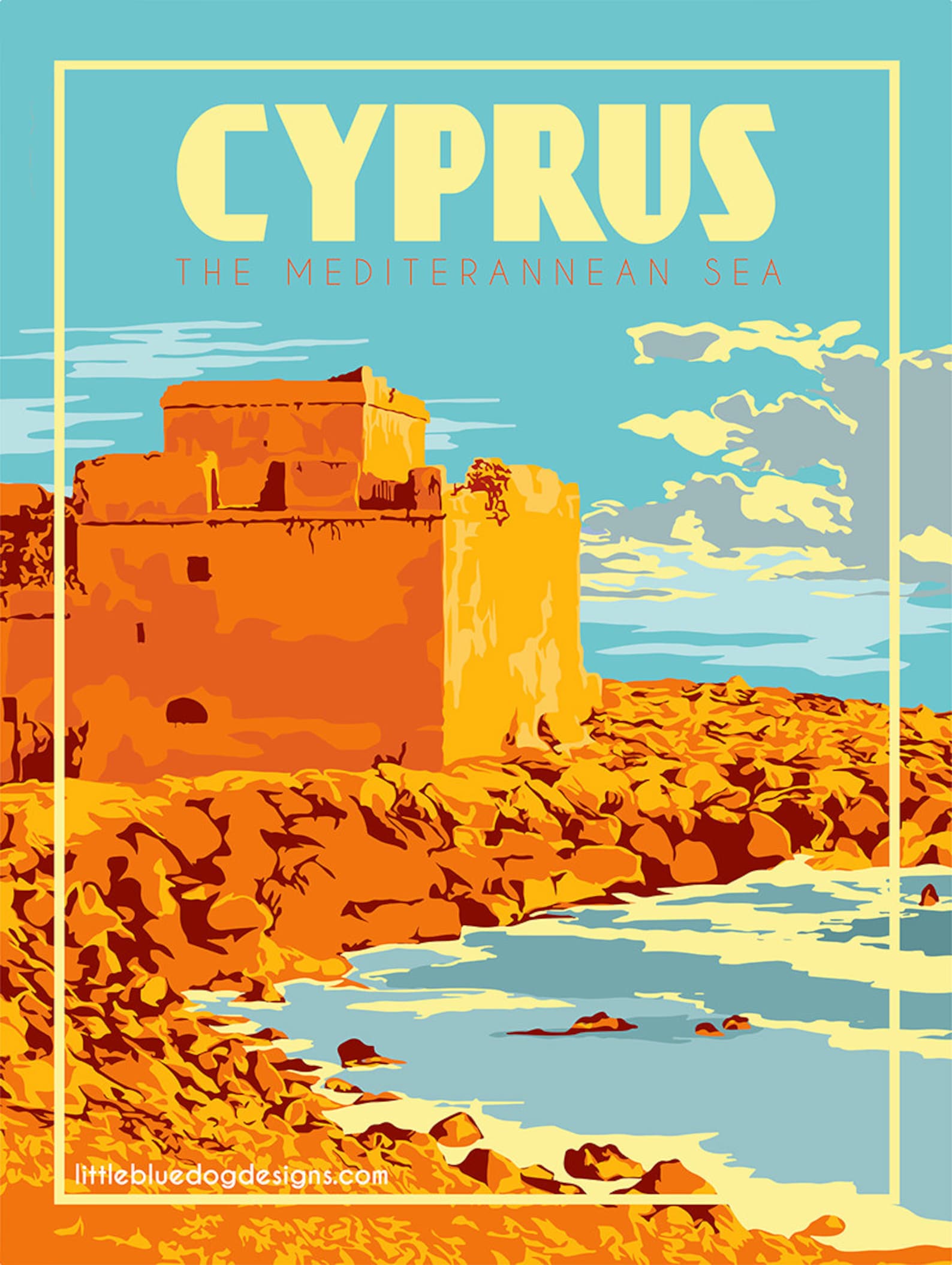 Cyprus Paphos - Vintage Travel Poster - Etsy