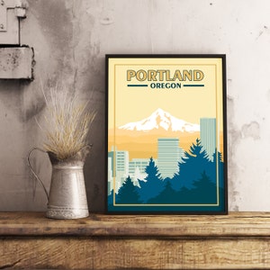 Portland OR - Vintage Travel Poster - Etsy