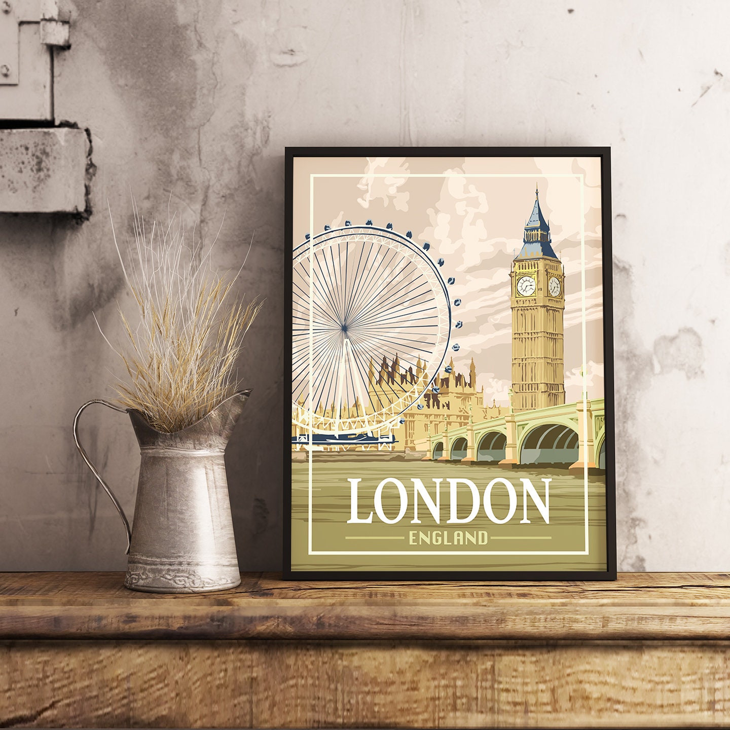 London England Vintage Travel Poster | Etsy Canada