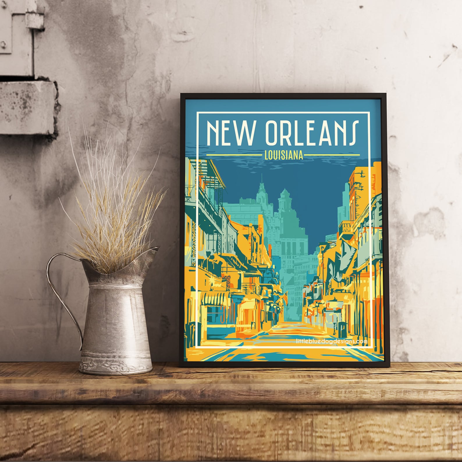 New Orleans Louisiana Vintage Travel Poster - Etsy