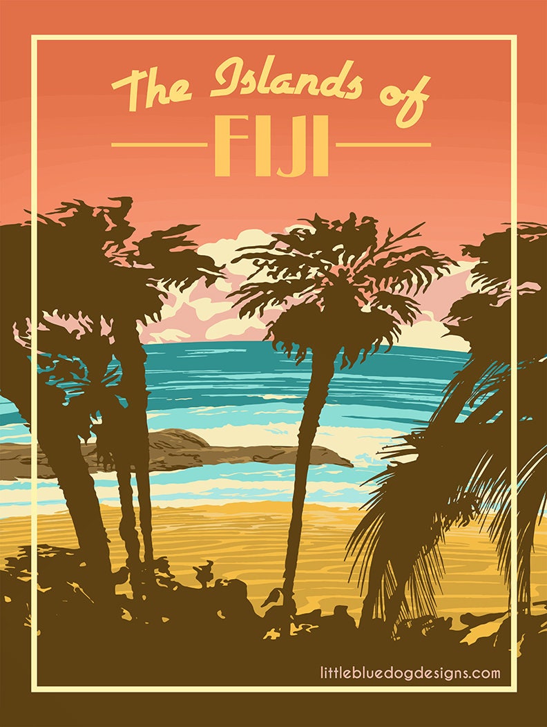 Fiji Vintage Travel Poster - Etsy Australia
