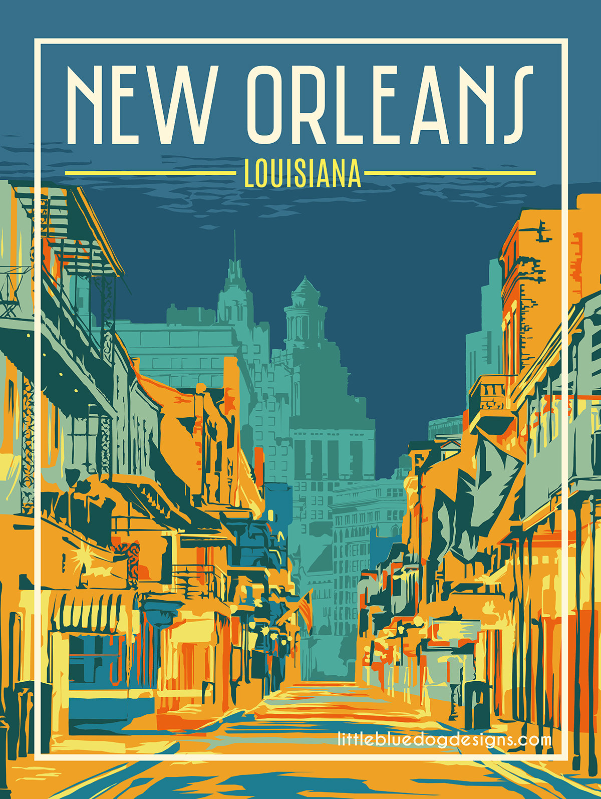 New Orleans Louisiana - Vintage Travel Poster - Etsy