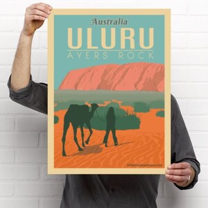 Uluru (ayers Rock) Australia - Vintage Travel Poster - Etsy