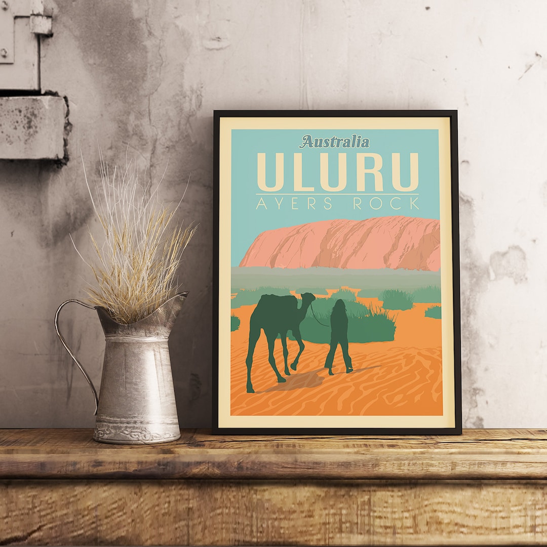 Uluru (ayers Rock) Australia - Vintage Travel Poster - Etsy