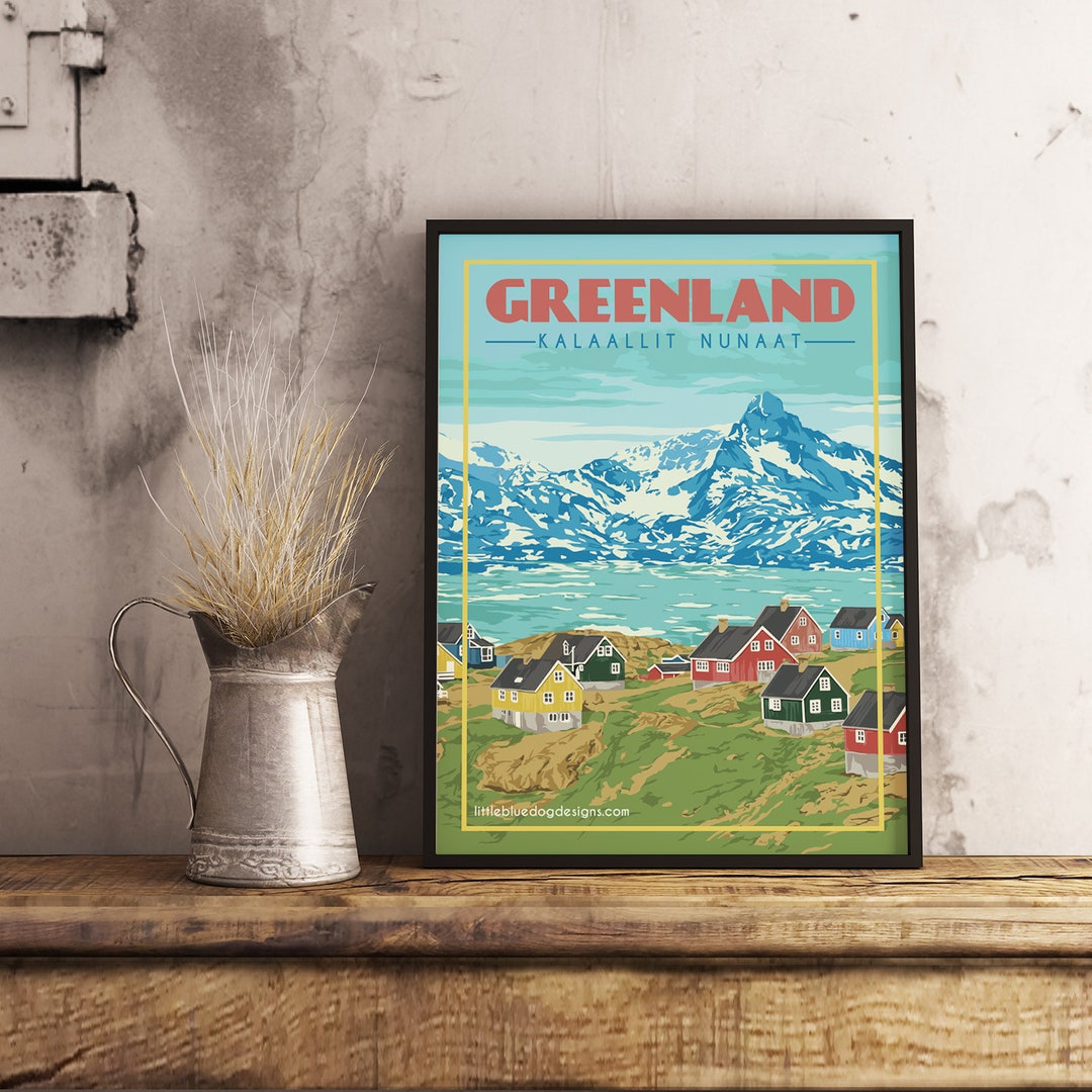 Greenland Kalaallit Nunaat - Vintage Travel Poster - Etsy