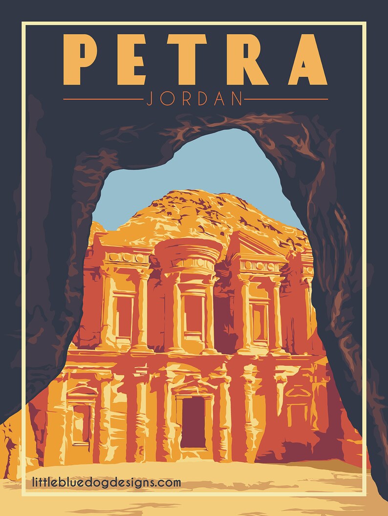 Petra Jordan - Vintage Travel Poster - Etsy Canada