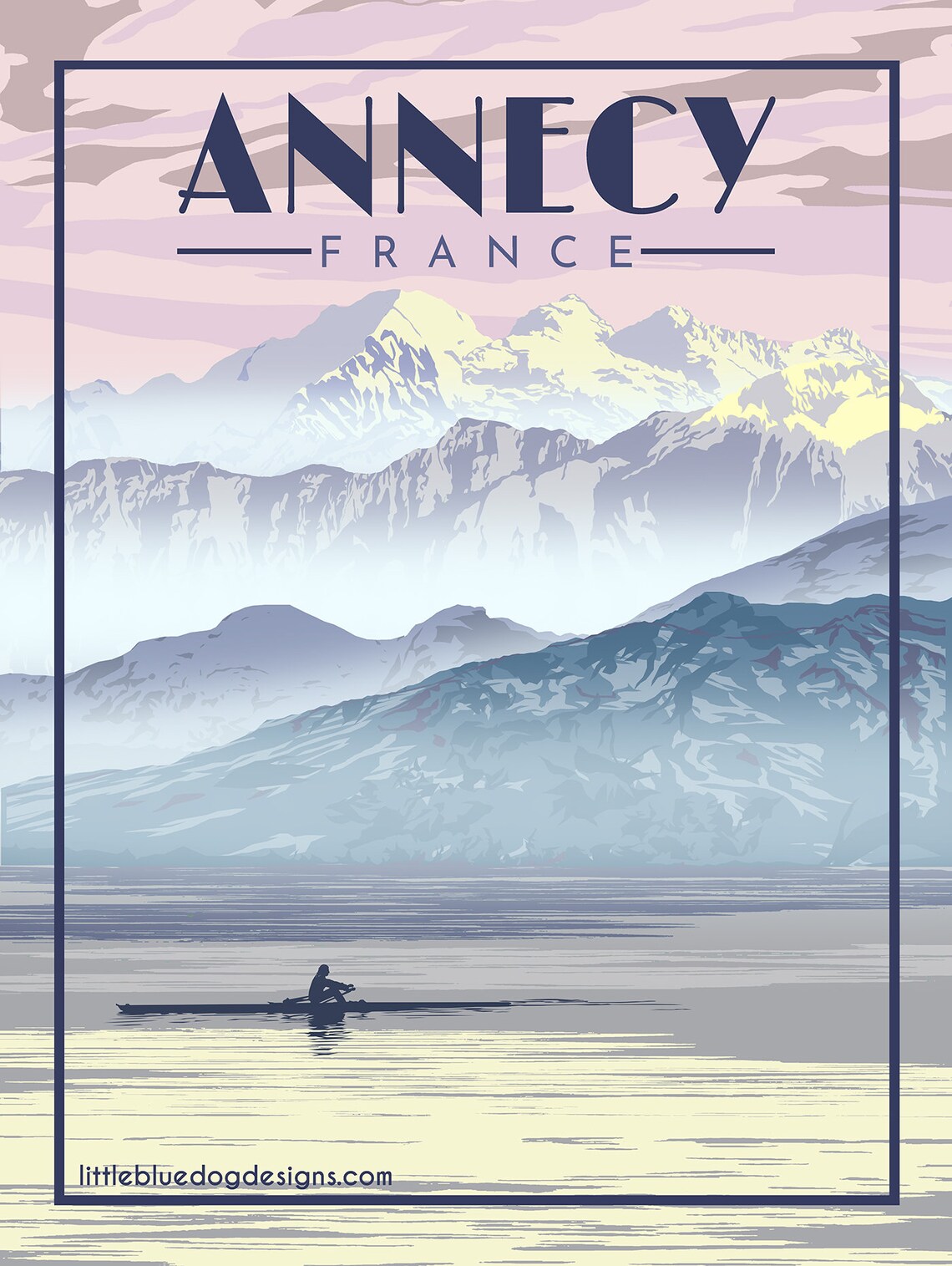 Annecy France Vintage Travel Poster | Etsy