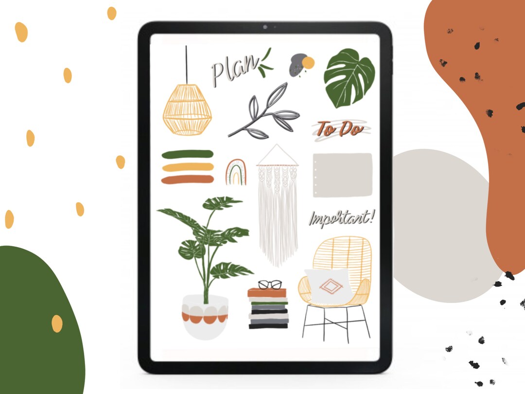 Arlo Cozy at Home Sticker Sheet - Digital Planner Stickers, Goodnotes ...