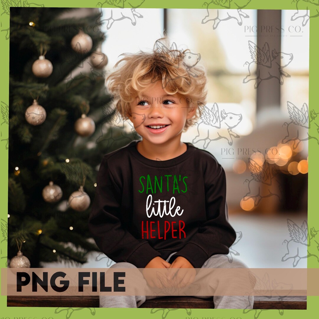 Santa’s Little Helper PNG | Christmas Design | Kids Santa Png | Cute ...
