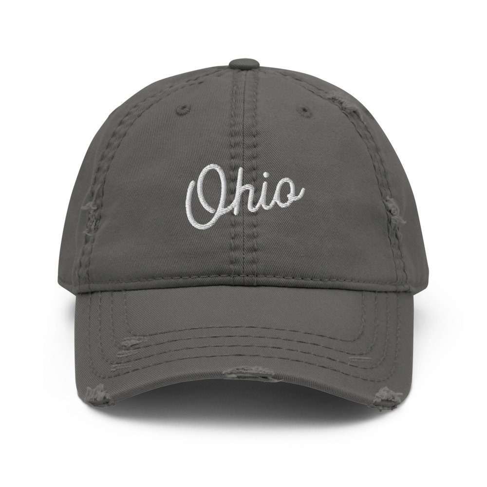 Ohio State Embroidered Distressed Dad Hat - Etsy UK