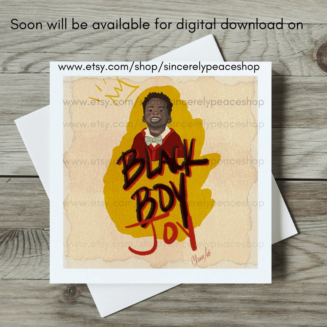 Black Boy Joy Back to School Square Print Digital Download by Creneeart ...