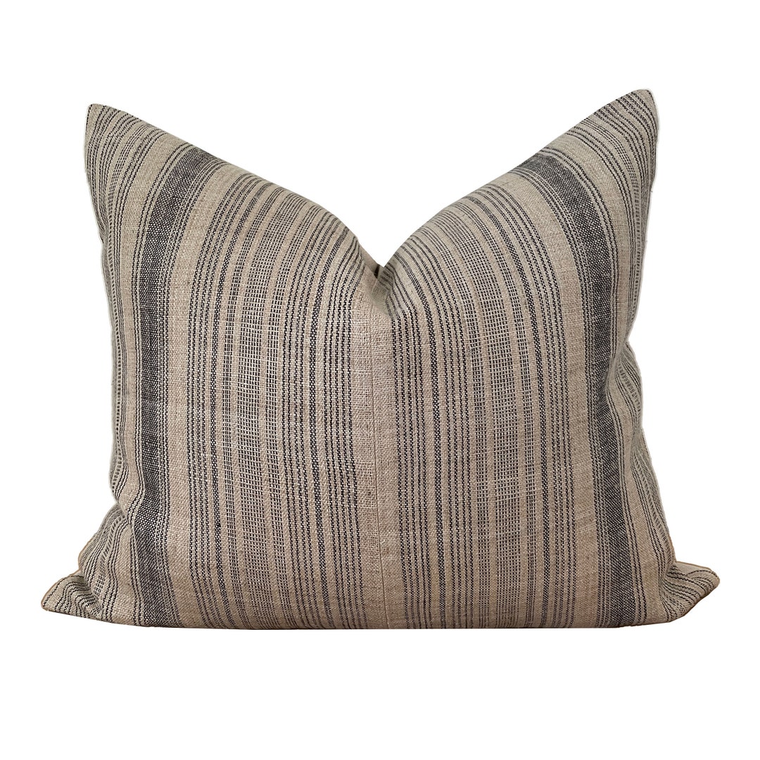 Natural Stripe Hmong Pillow Cover, Hemp Stripe Pillow - Etsy