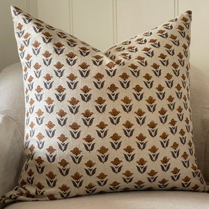 Floral Block Print Pillow Cover, Designer Pillow Covers - Etsy