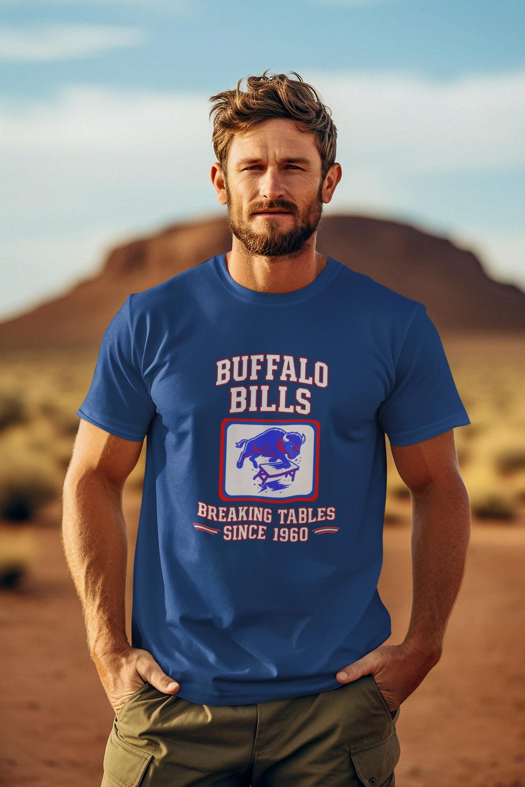 Buffalo Bills Breaking Tables Shirt - Vintage Fan Tee - Etsy