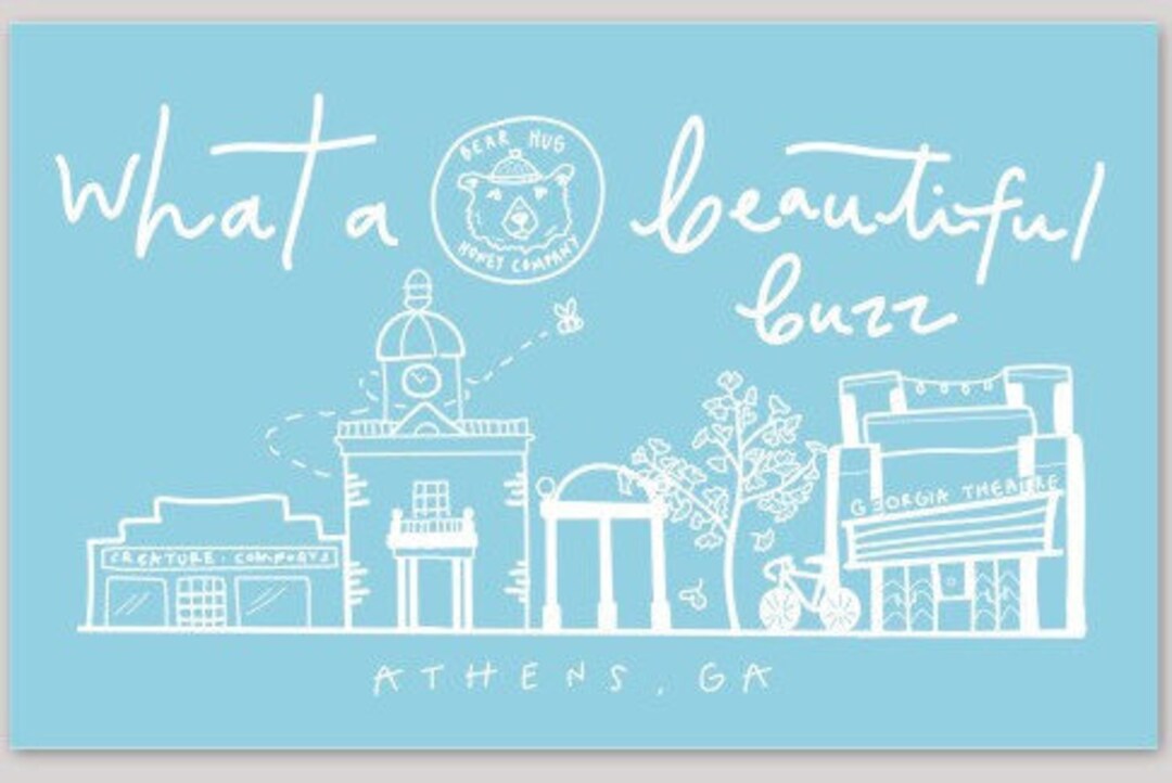Athens Georgia Sticker What a Beautiful Buzz - Etsy
