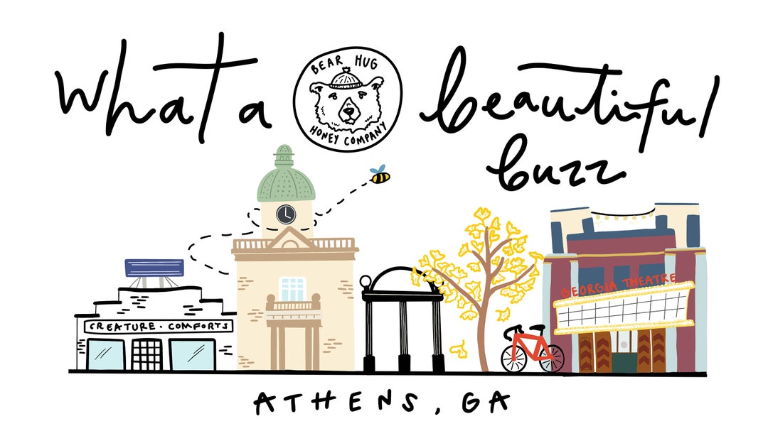 Athens Georgia Sticker ~ What a Beautiful Buzz - Etsy