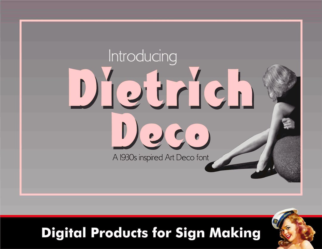 Dietrich Deco OTF TTF Vintage Hand-lettered Font - Etsy