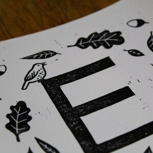Letter E Handprinted Lino Print Available Framed - Etsy