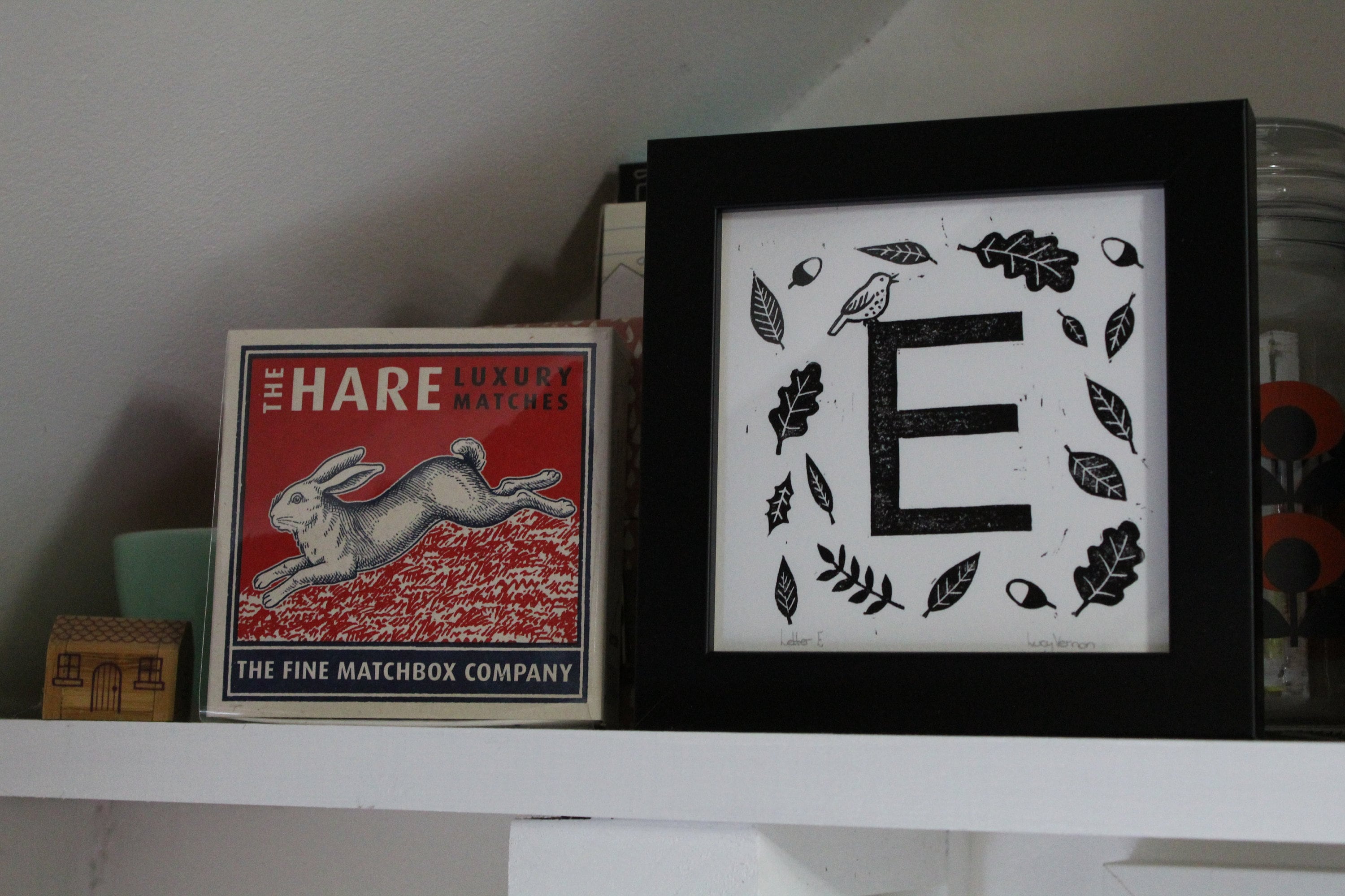Letter E Handprinted Lino Print Available Framed - Etsy