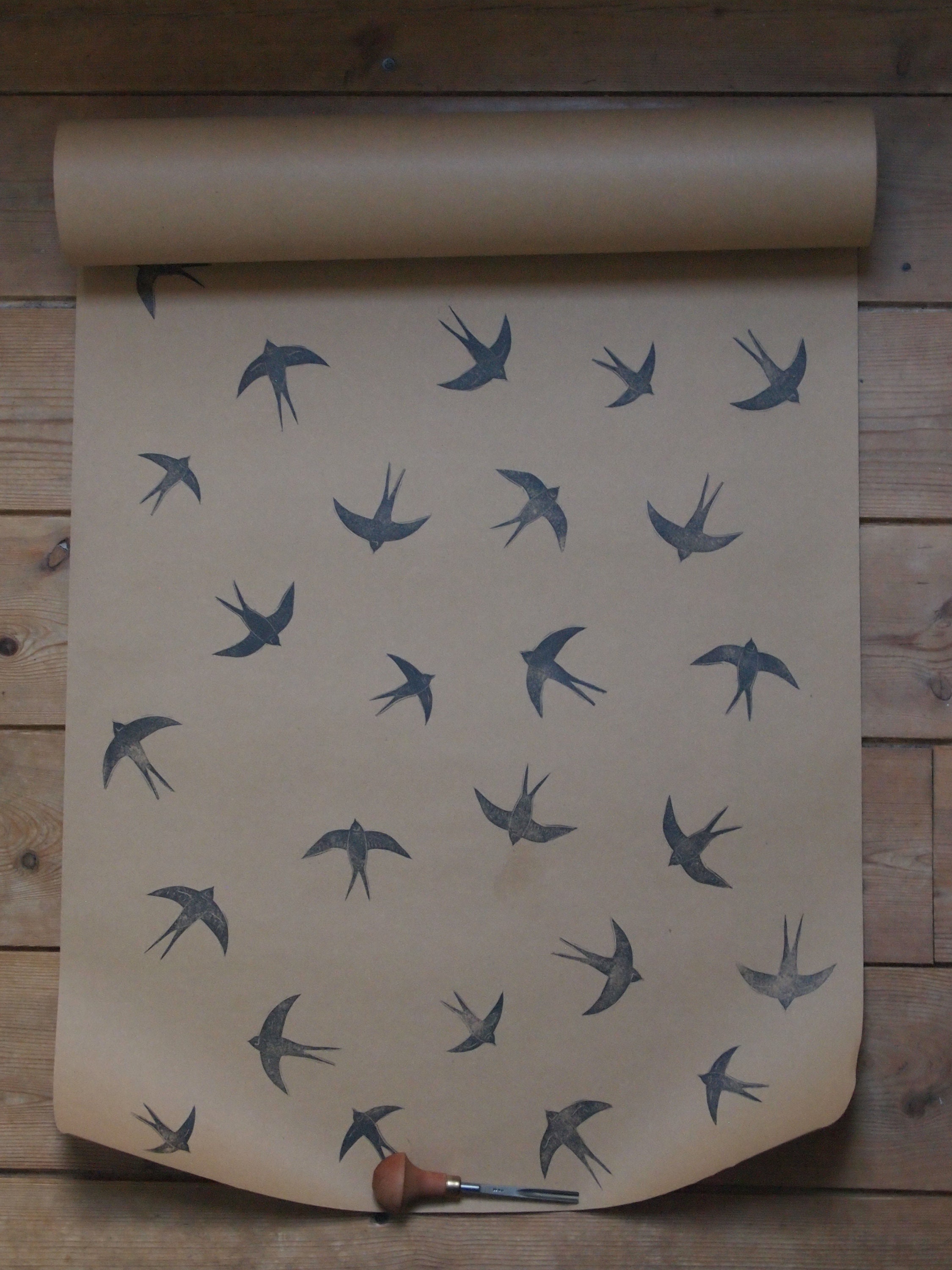 Card Making & Stationery Sheet of handprinted wrapping paper with ...