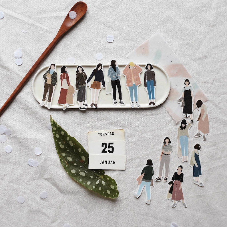 Transparent Girls Sticker Moderni, Planning & Journaling Sticker ...