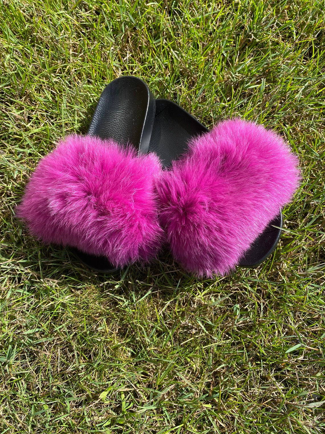 Genuine Fur Slippers Real Arctic Fox Fur Slippers Soft Fur Sandals ...
