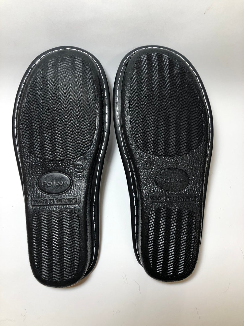 Natural Sheep's Sheepskin Wool Slippers Black Slippers - Etsy