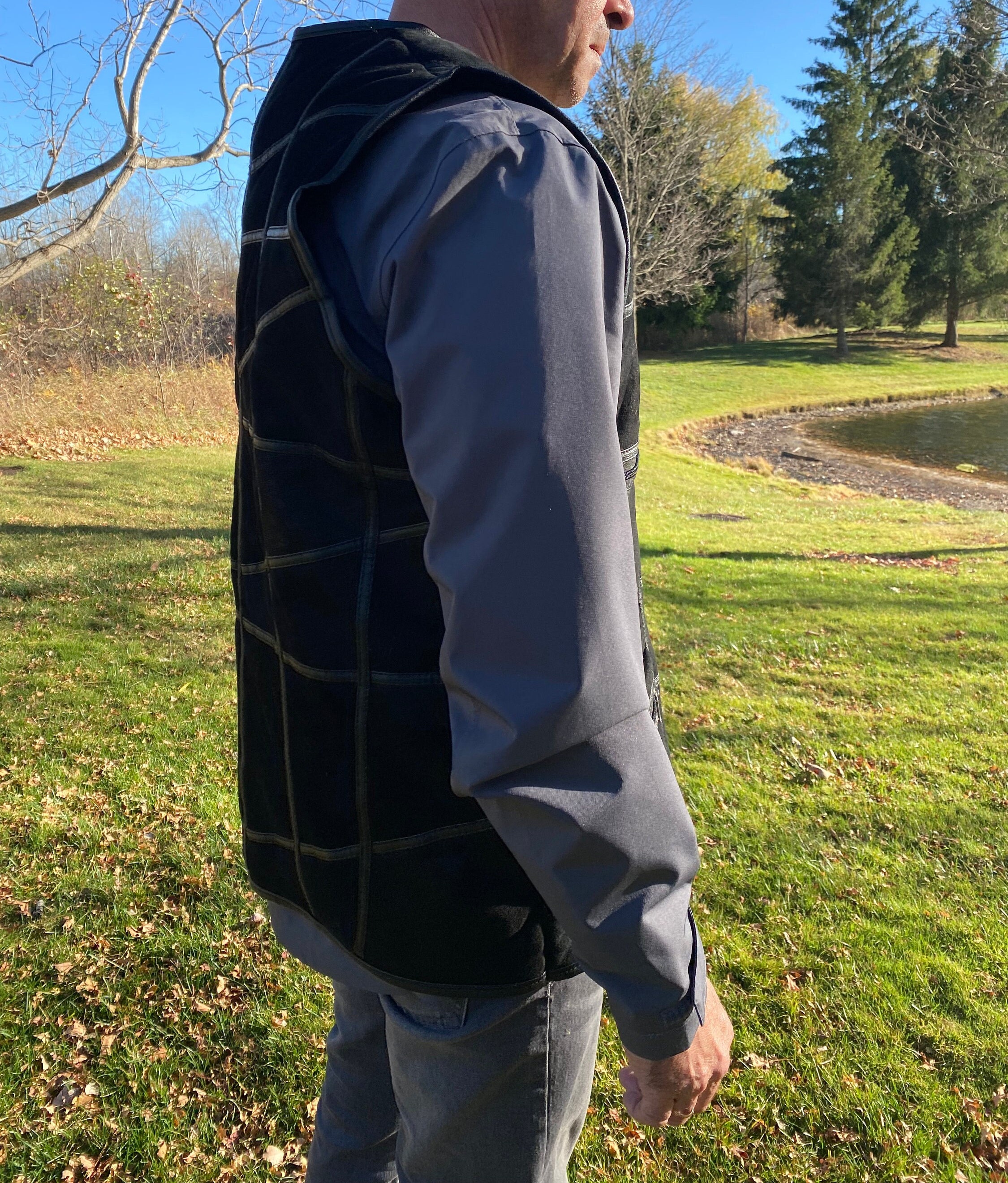 Shearling Sheepskin Vest Black Leather Vest Turkish Made Mens - Etsy