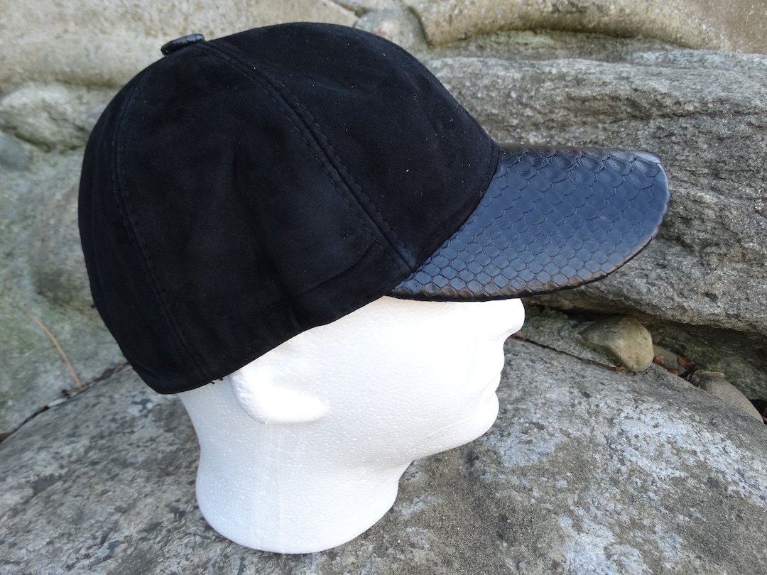 Genuine Real Python Boa Anaconda Belly Leather Cap&suede Baseball Cap ...