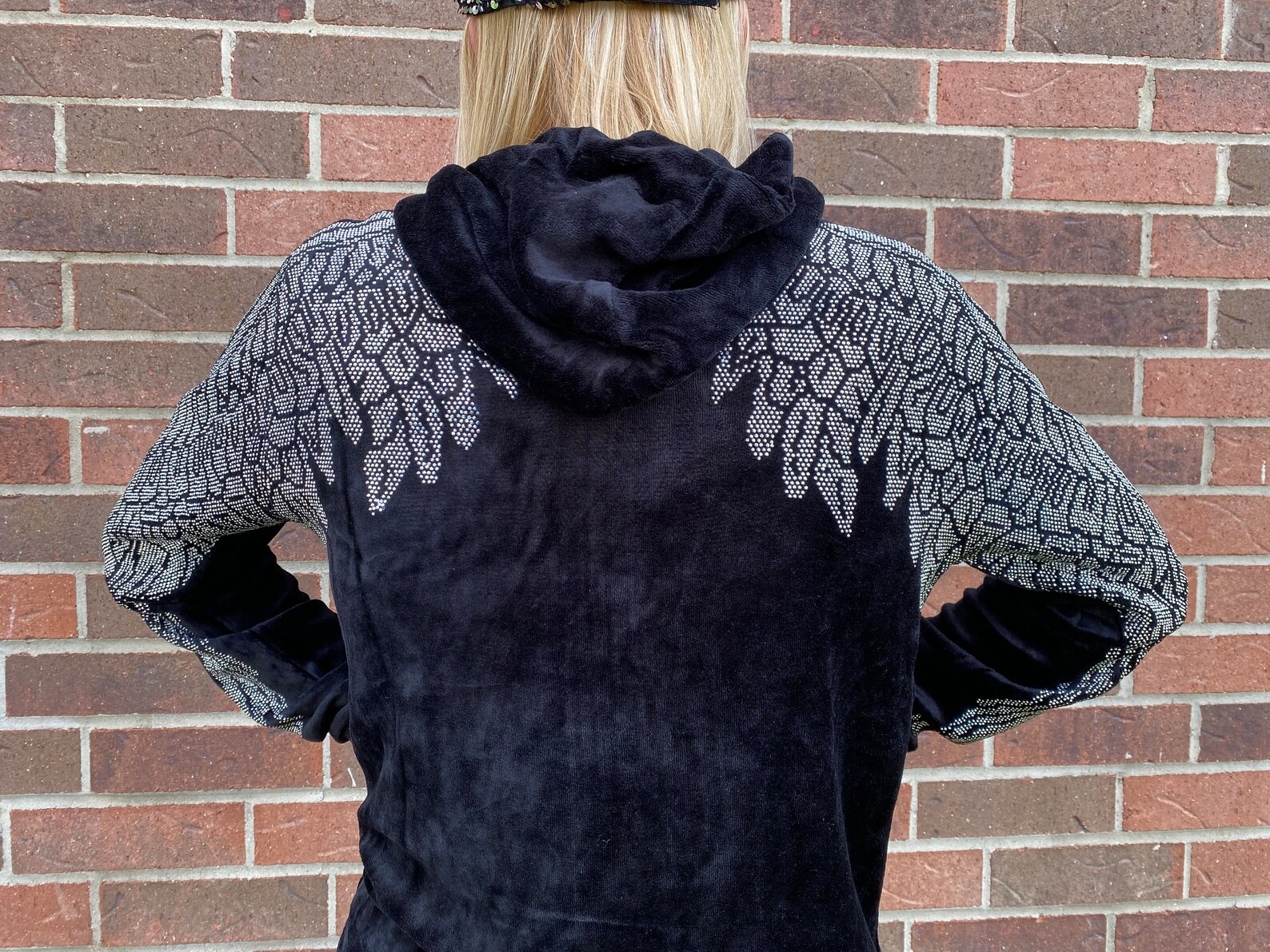 Luxurious Fashion Velour Black Tracksuit Velvet Set With - Etsy