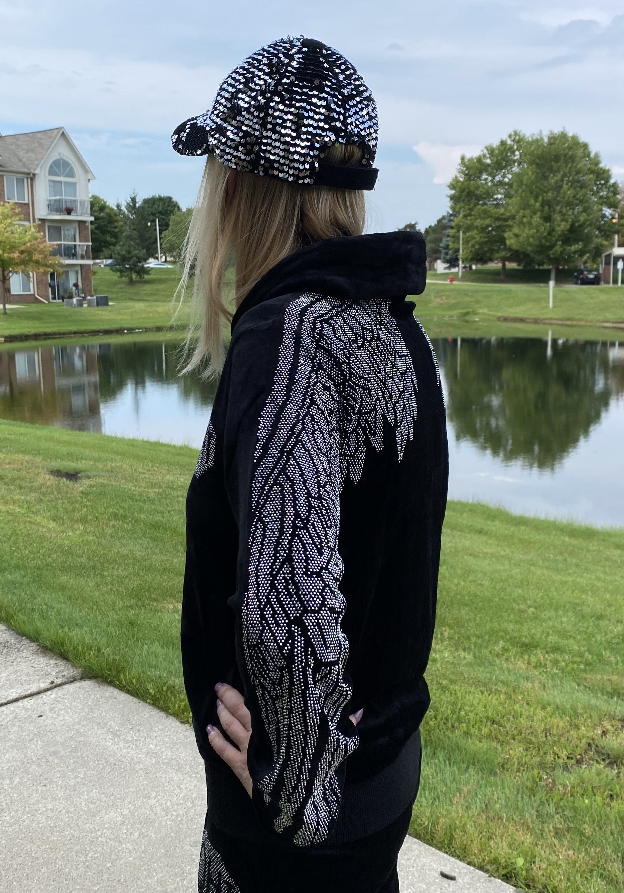 Luxurious Fashion Velour Black Tracksuit Velvet Set With - Etsy