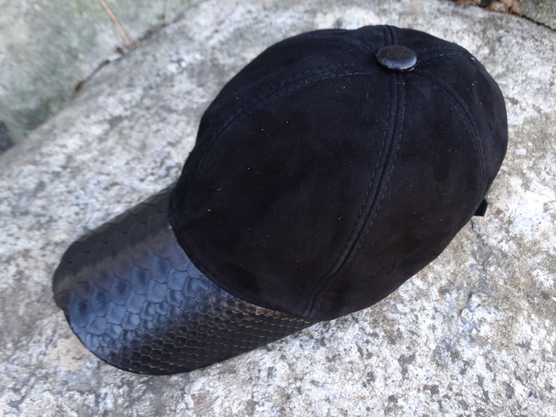 Genuine Real Python Boa Anaconda Belly Leather Cap&suede Baseball Cap ...